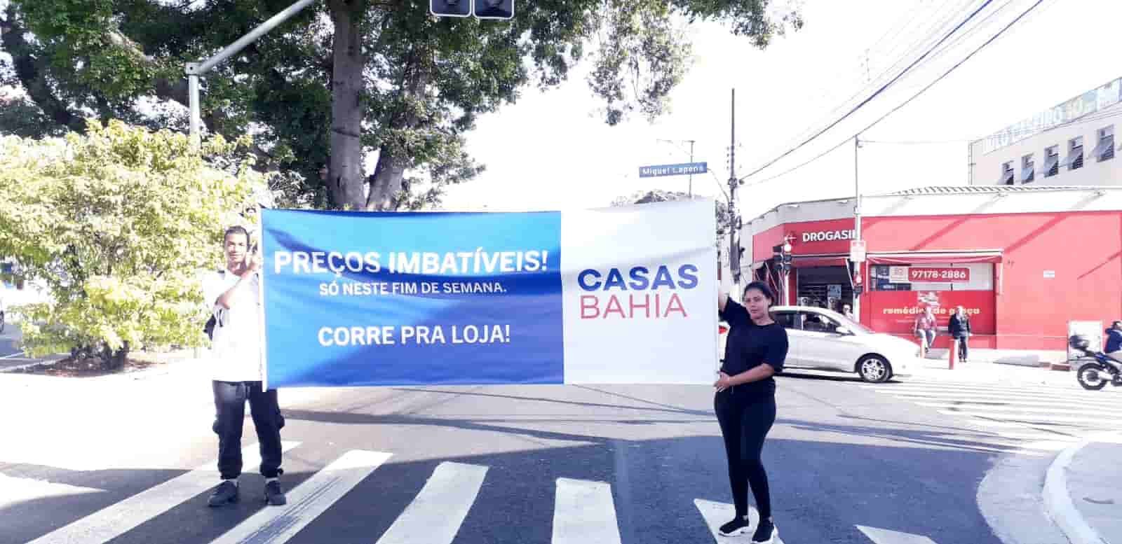 Faixas, Homem Seta, Bandeiradas e Pirulito Informativo em Itaim Bibi - SP
